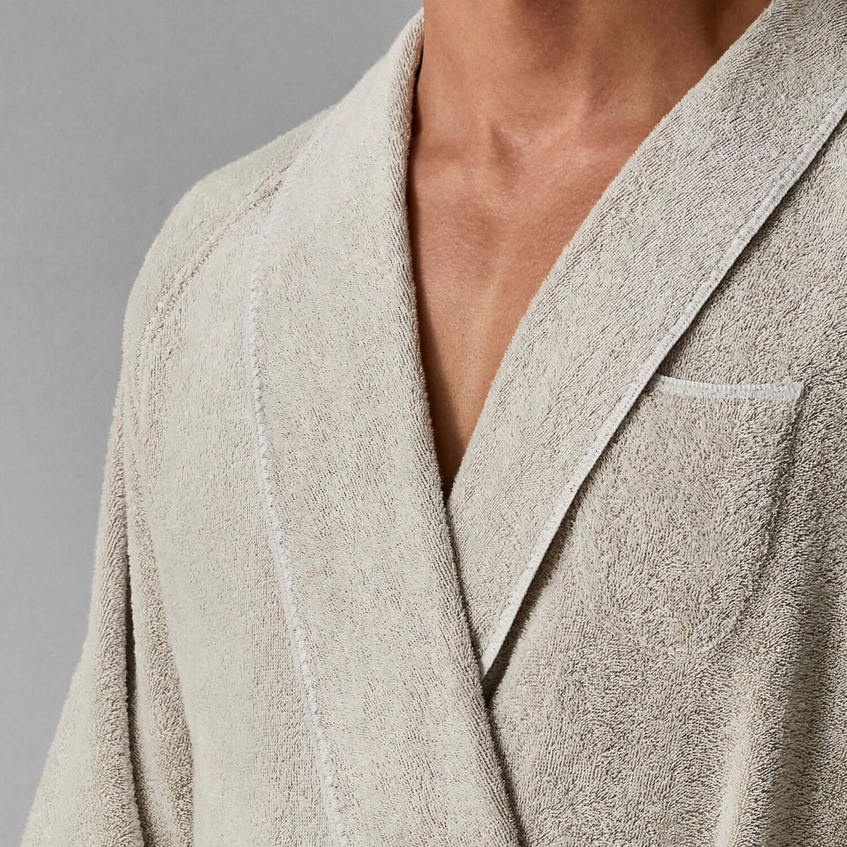 Robes | The Madison Collection | Tuxedo Shawl Sand